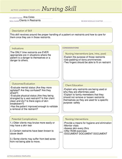 Client Safety Nursing Skill Template Prntbl Concejomunicipaldechinu