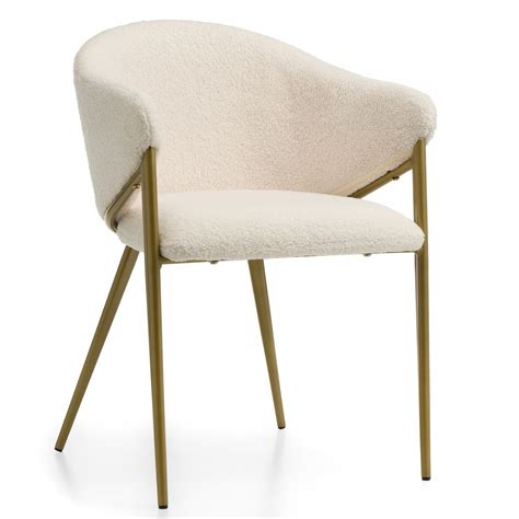 KRZESŁO TAPICEROWANE BOUCLE TEDDY NOWOCZESNE DO SALONU JADALNI GLAMOUR