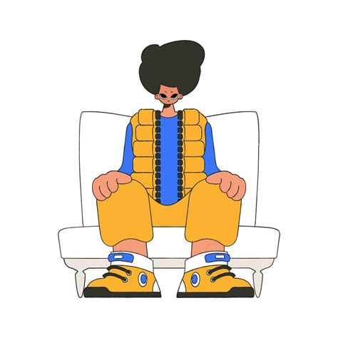 A Man Sits On A Chair Character Trendy Style 29177260 Vector Art At Vecteezy