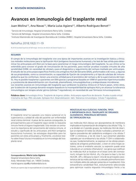 Avances en Inmunología del Trasplante Renal LiquidOH uDocz