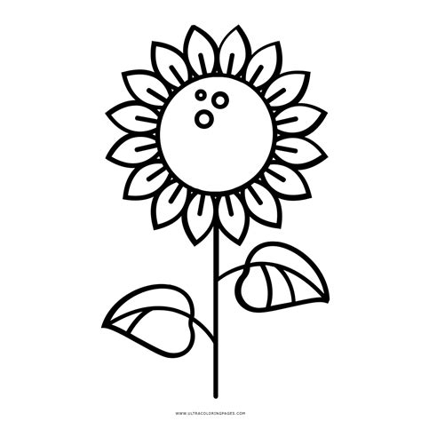 Supresión vegetariano Húmedo girasol dibujo para colorear grueso