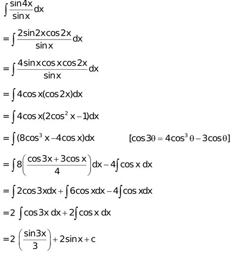 Integration Of Sin 4x Sin X