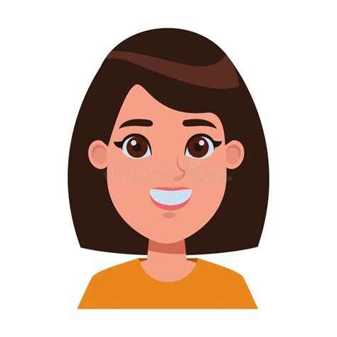 Personaje De Dibujos Animados Del Avatar De La Mujer En El Ejemplo