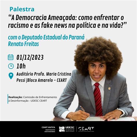 Notícia Udesc realiza palestra deputado Renato Freitas sobre