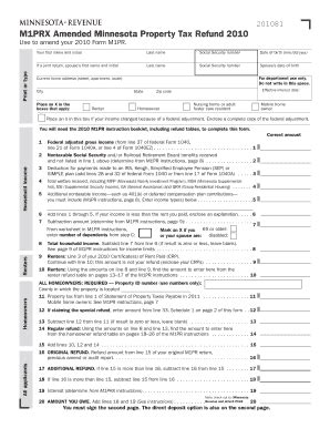 Fillable Online Revenue State Mn M1prx 2011 Form Fax Email Print