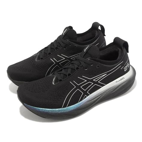 Asics 慢跑鞋 GEL Nimbus 25 Platinum 男鞋 黑 銀 緩震 運動鞋 亞瑟士 白金系列 1011B616001