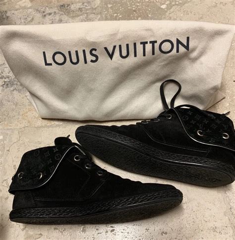 Louis Vuitton Black Monogram Suede Fold Over Boots Gem