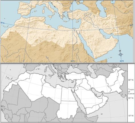 Middle East Physical And Political Map Diagram Quizlet