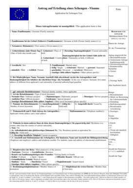 Fillable Online Antrag Auf Erteilung Eines Schengen Visums Deutsche