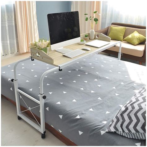 Buy Adjustable Overbed Table With Wheels Black Height And Length