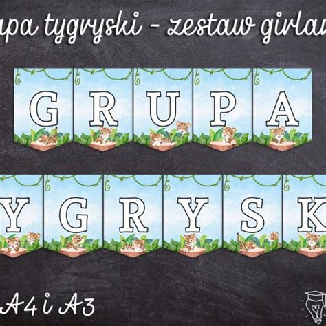 Tygryski wersja 2 dekoracja na drzwi lub tablicę EduPassion
