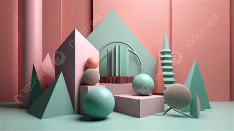 Geometric Podium With Abstract Background Scenes In D Rendering