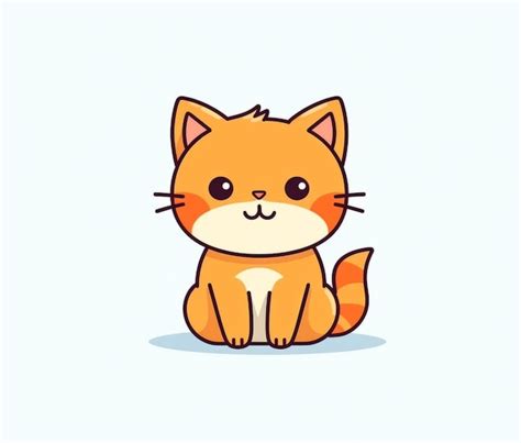 Un Gato De Dibujos Animados Con Un Parche Blanco En El Pecho Se Sienta