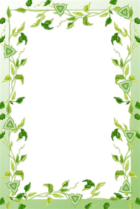 Green Floral Border Png Image With Transparent Background Png Arts