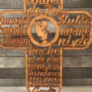 Centro De Mesa Con La Oración Del Angel De Mi Guarda Y Al Etsy