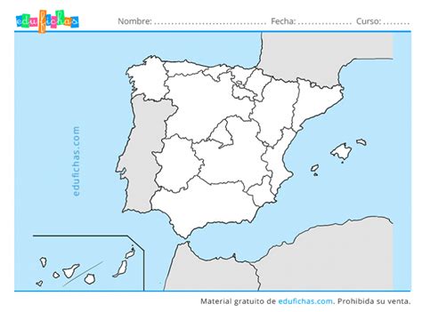 Mapa político de España Cuadernos para niños