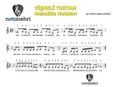 VİŞNELİ TURTAM Melodika Notaları Nota Nehri