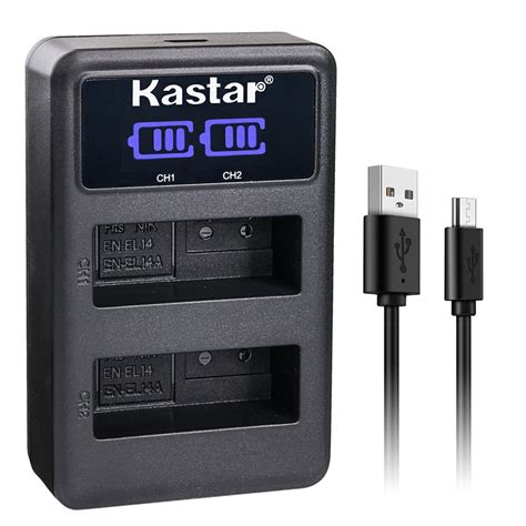 Kastar Battery LCD Dual Charger For Nikon EN EL14a EL14a MH 24 Nikon