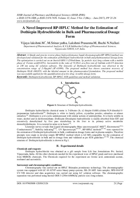 pdf method development and validation of rp hplc method 40 off