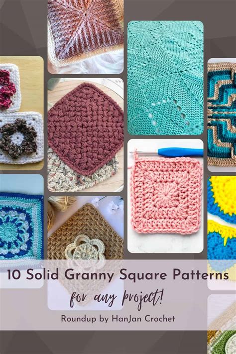 10 Solid Granny Square Patterns HanJan Crochet