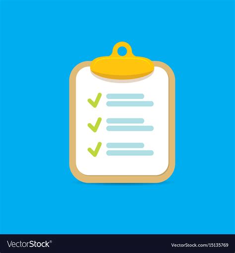 Clipboard Icon With Green Checkmarks Royalty Free Vector