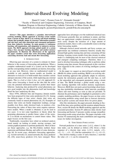 pdf interval based evolving modeling