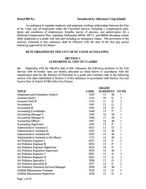 Fillable Online Stlouis Mo Proposed Pay Bill FY 2013 Fax Email Print