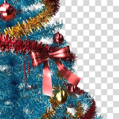 Árvore de Natal Azul Decorada PNG Transparente download Designi