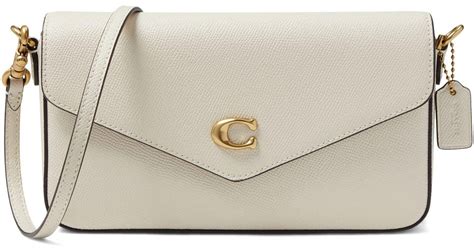 COACH Cross Grain Leather Wyn Crossbody In Natural Lyst