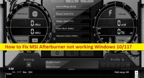 How To Fix Msi Afterburner Not Working Windows Steps Techs