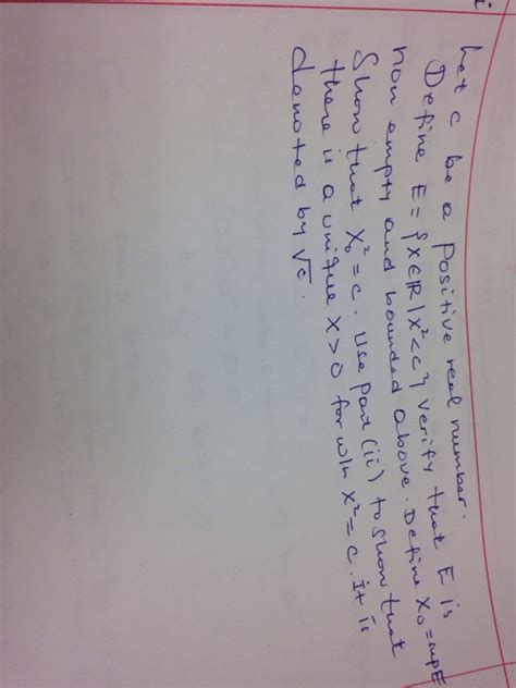 solved let c be a positive real number define e {x