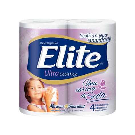 ELITE PAPEL HIGIENICO ULTRA DOBLE HOJA 4 ROLLOS 30 Mts C U Offimania