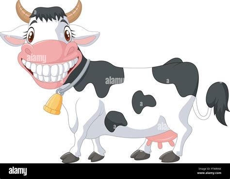 Feliz Vaca De Dibujos Animados Imagen Vector De Stock Alamy