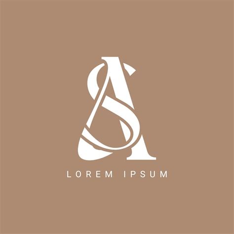 Premium Vector As Sa Artistic Letter Logo Design With Creative Serif