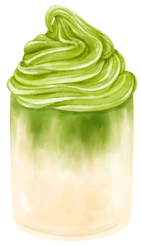 Matcha Latte Milk Tea Drink Watercolor 9695358 PNG
