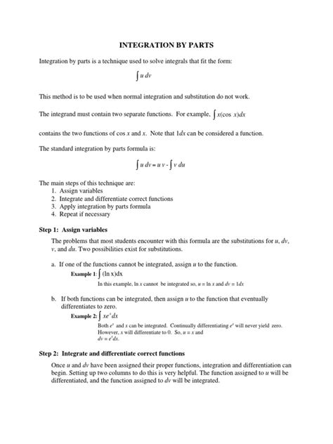 integration by parts examples pdf functions and mappings mathematical concepts