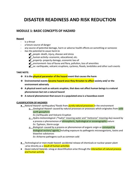 DRRR M1 5 Lecture Notes DISASTER READINESS AND RISK REDUCTION