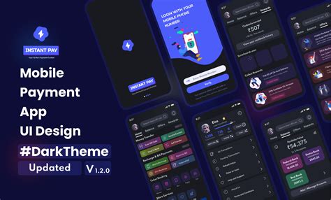 Mobile Payment App UI Dark Theme Figma