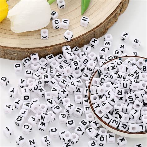 HERZWILD 1400pcs Perles Lettres Perles Alphabet Perle A Z Ronde
