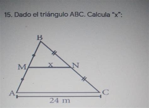 GEOMETRIA Dado el triángulo ABC Calcula X A 6m B 8m C 10m 0 D