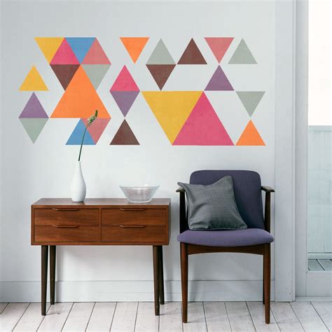 Geometric Wall Decor Mid Century Modern Triangles Sticker