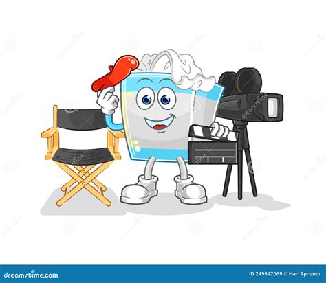Mascota Del Director De Caja De Tejidos Vector De Dibujos Animados