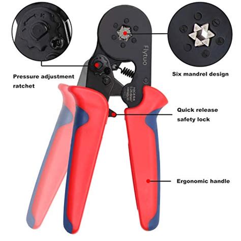 Hexagonal Crimping Tool Flytuo HSC8 6 6A Adjusting Ratcheting Hexagonal