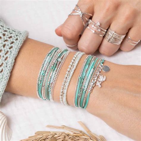 Bracelet Désiré Multi Tours Élastique Turquoise DORIANE BIJOUX