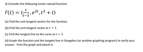 solved consider the following vector valued