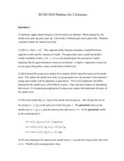 Econ Spring Problem Set Solutions Econ Problem Set
