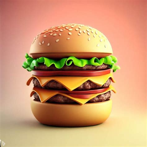 Premium Photo D Rendering Of Delicious Cheese Burger