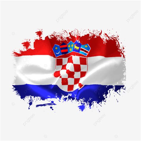 Croatia Folded Flag In Watercolor Brush New Croatia Flag World Cup