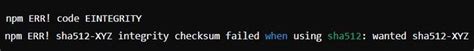 How To Fix Npm Err Code Eintegrity Geeksforgeeks
