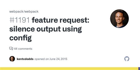Feature Request Silence Output Using Config Issue 1191 Webpack